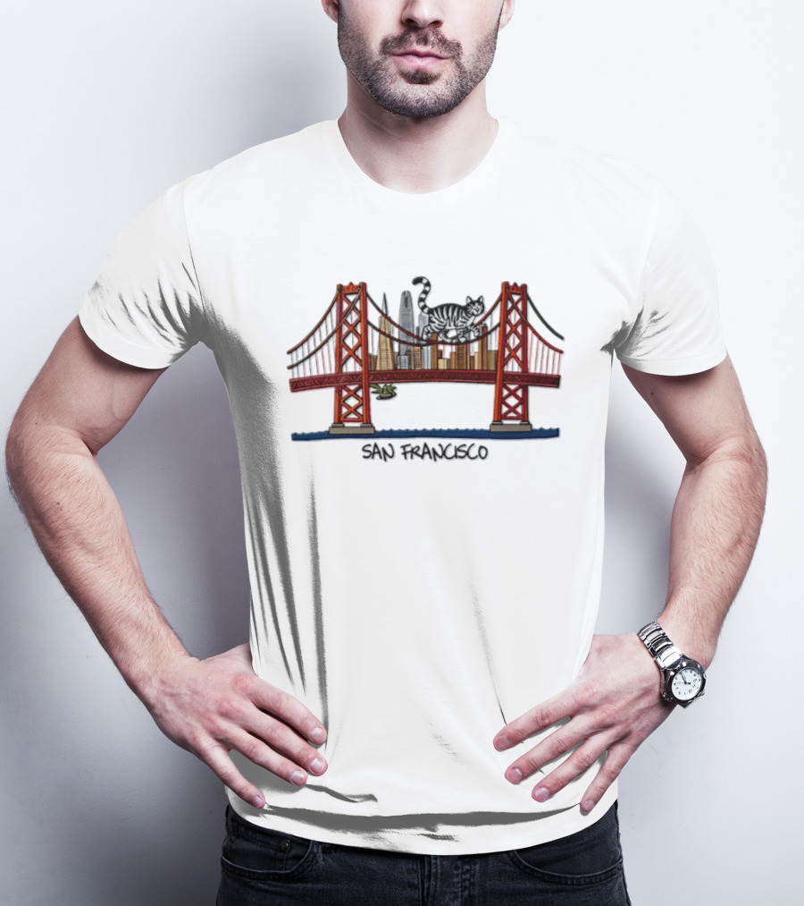 Ryan Gosling B Kliban Cat Golden Gate Bridge San Francisco 2026 T-Shirt