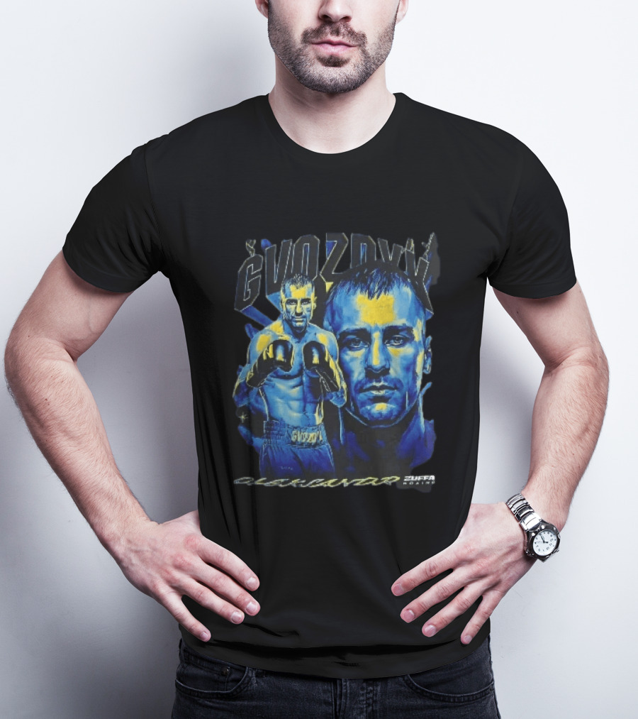 Gvozdyk Oleksandr Zuffa Boxing Yellow Blue Boxer Bootleg T-Shirt
