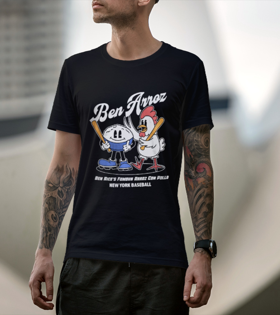 Ben Arroz Famous Con Pollo New York Baseball Cartoon Chicken Bowl T-Shirt