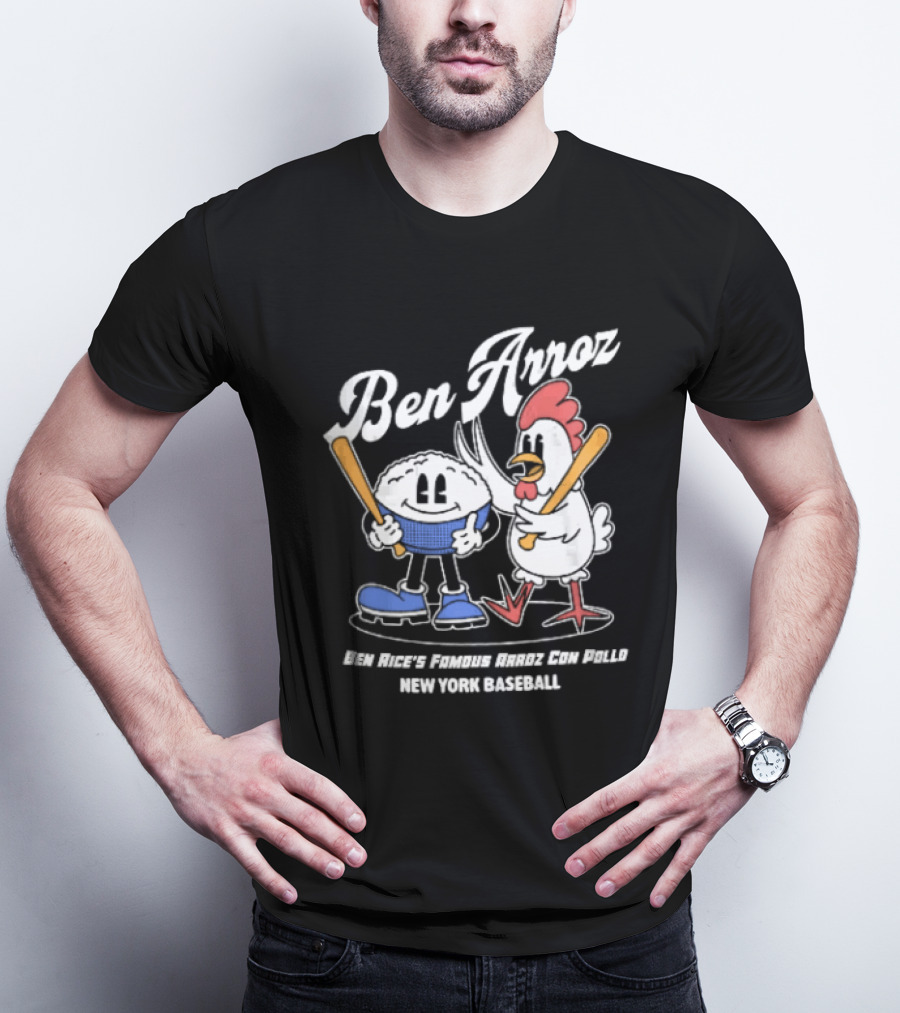 Ben Arroz Famous Con Pollo New York Baseball Cartoon Chicken Bowl T-Shirt