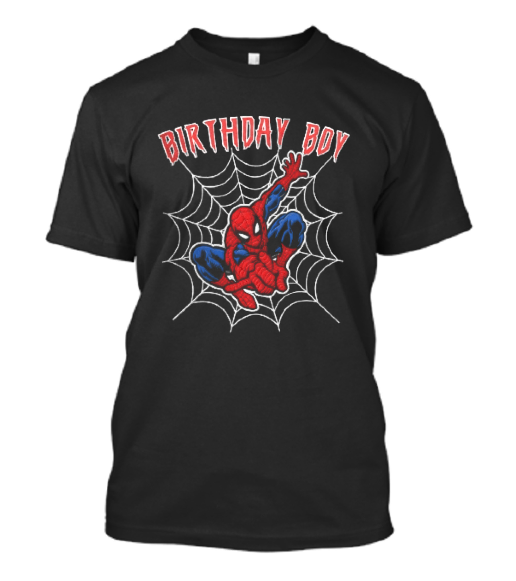 Birthday Boy Spiderman Crouching Web Superhero T-Shirt