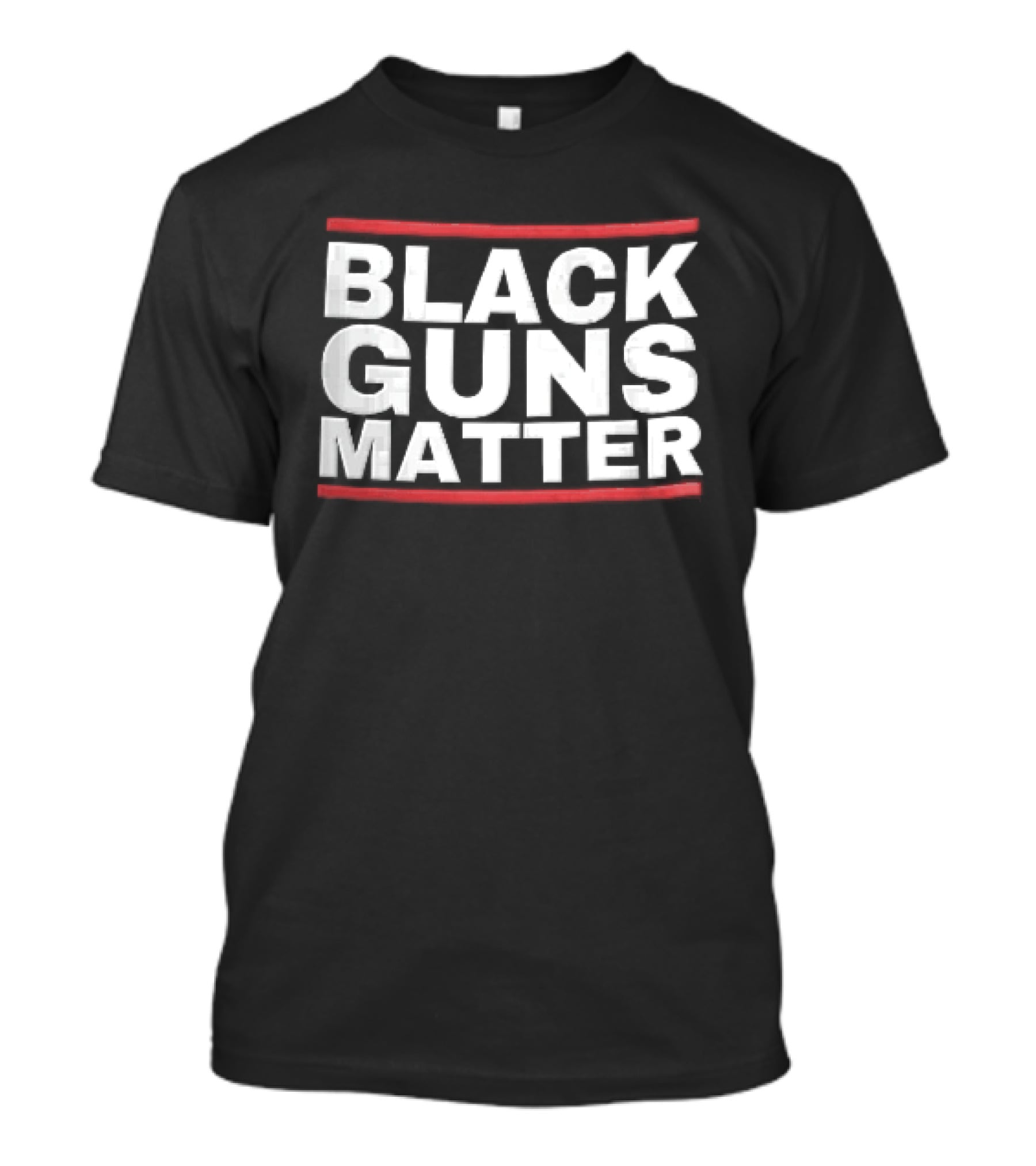 Black Guns Matter Red Horizontal Bars T-Shirt
