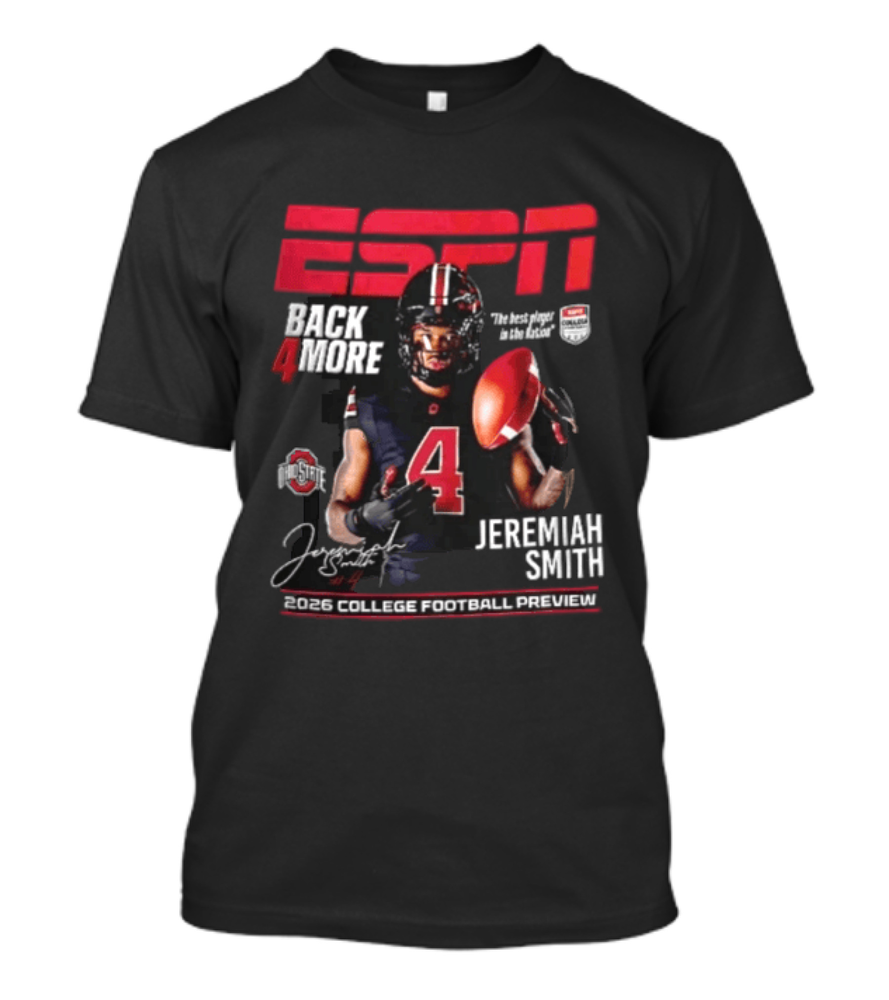 ESPN Back For More Ohio State Buckeyes Jeremiah Smith 2026 College Football Preview T-Shirt
