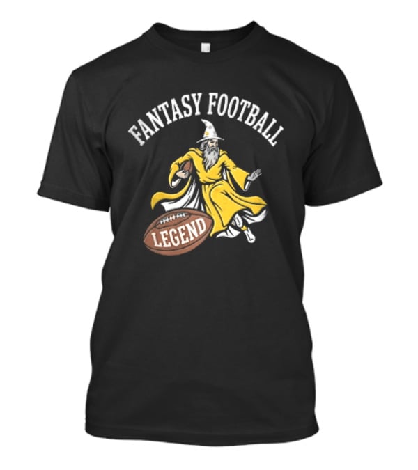 Fantasy Football Legend Yellow Robe Wizard Running With Ball T-Shirt