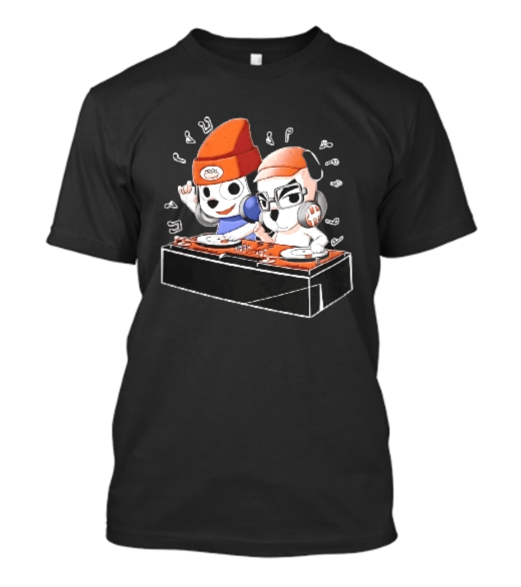 Parappa The Rapper DJ KK Animal Crossing Turntables Music Notes Collaboration T-Shirt