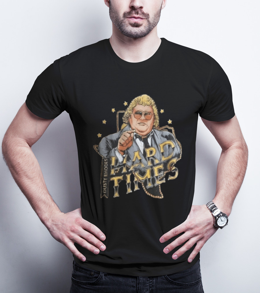 Dusty Rhodes Hard Times Wrestler Pointing Suit Sunglasses Stars T-Shirt