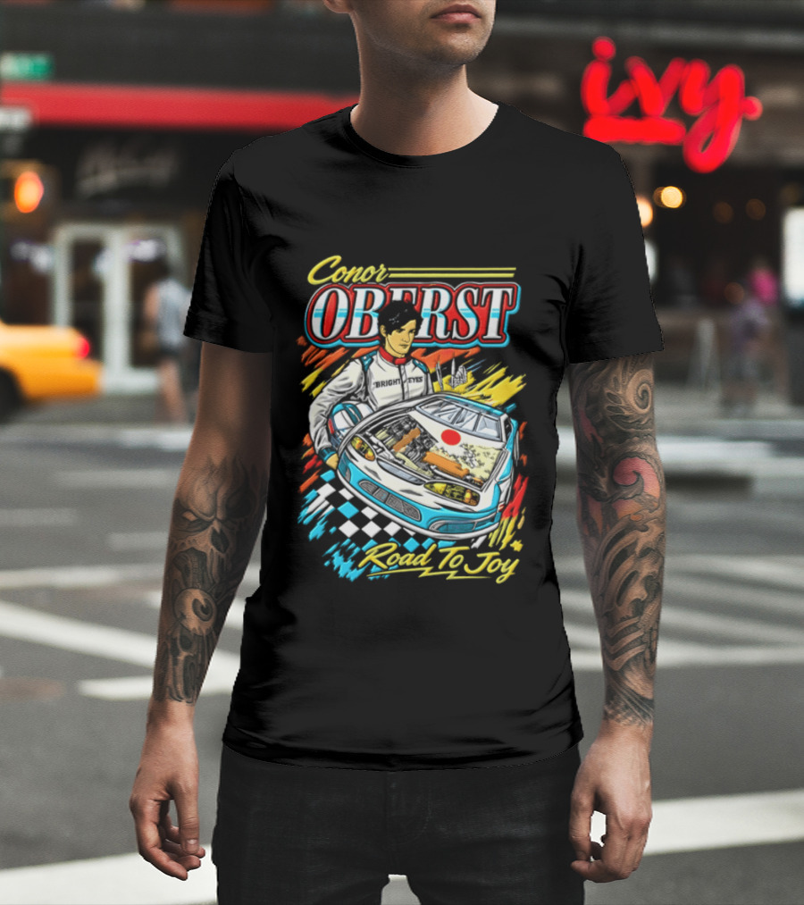 Conor Oberst Road To Joy Racing Car Driver Checkered Flag T-Shirt