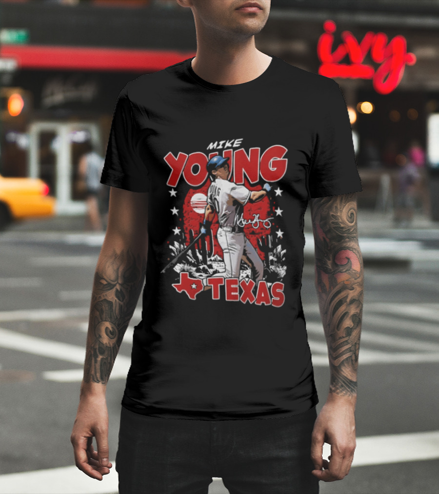 Mike Young Baseball Texas Red T-Shirt