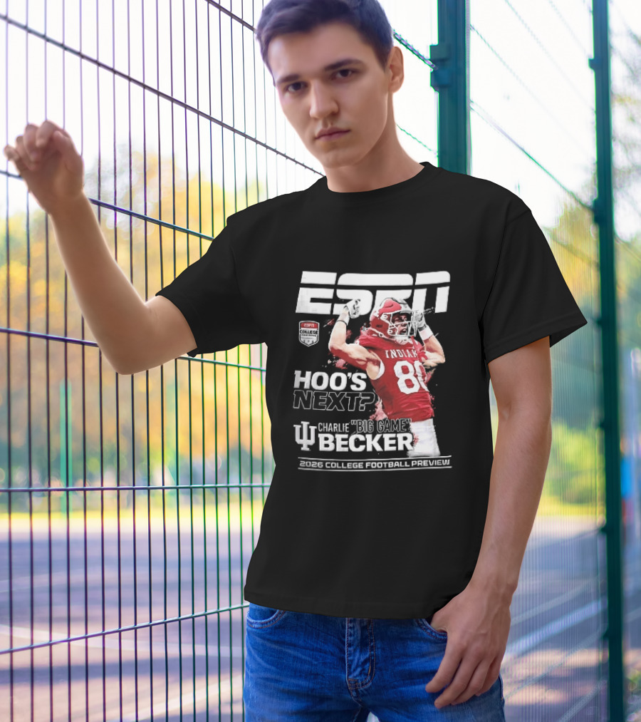 ESPN Indiana Hoosiers Football Hoos Next Charlie Becker 2026 Player Preview T-Shirt