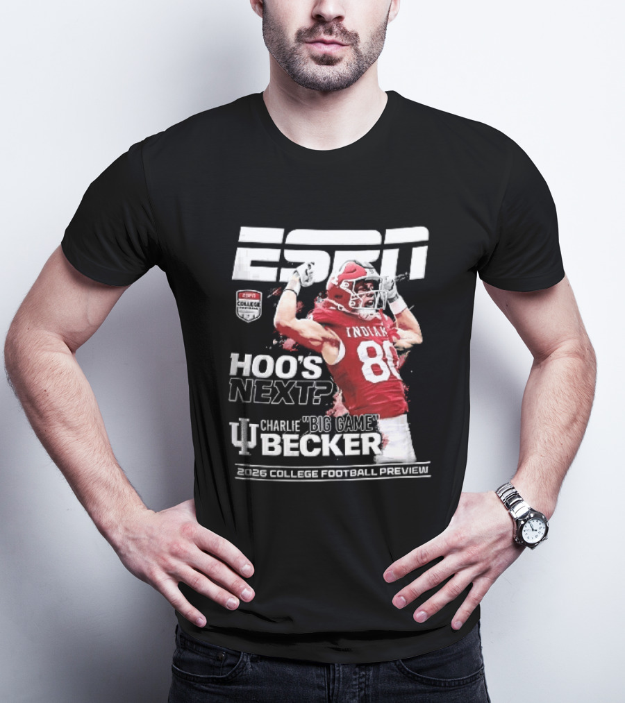 ESPN Indiana Hoosiers Football Hoos Next Charlie Becker 2026 Player Preview T-Shirt