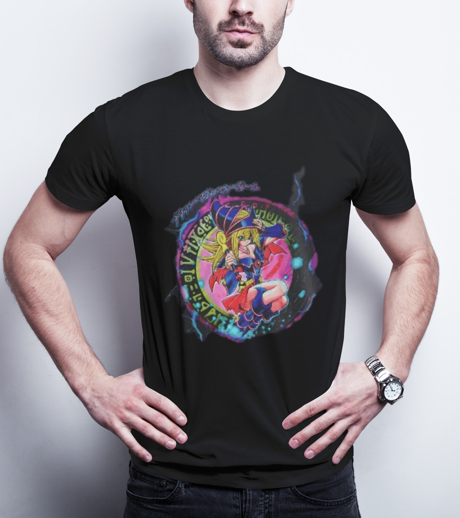 Dark Magician Girl Anime Spellcaster Magic Circle Wand T-Shirt