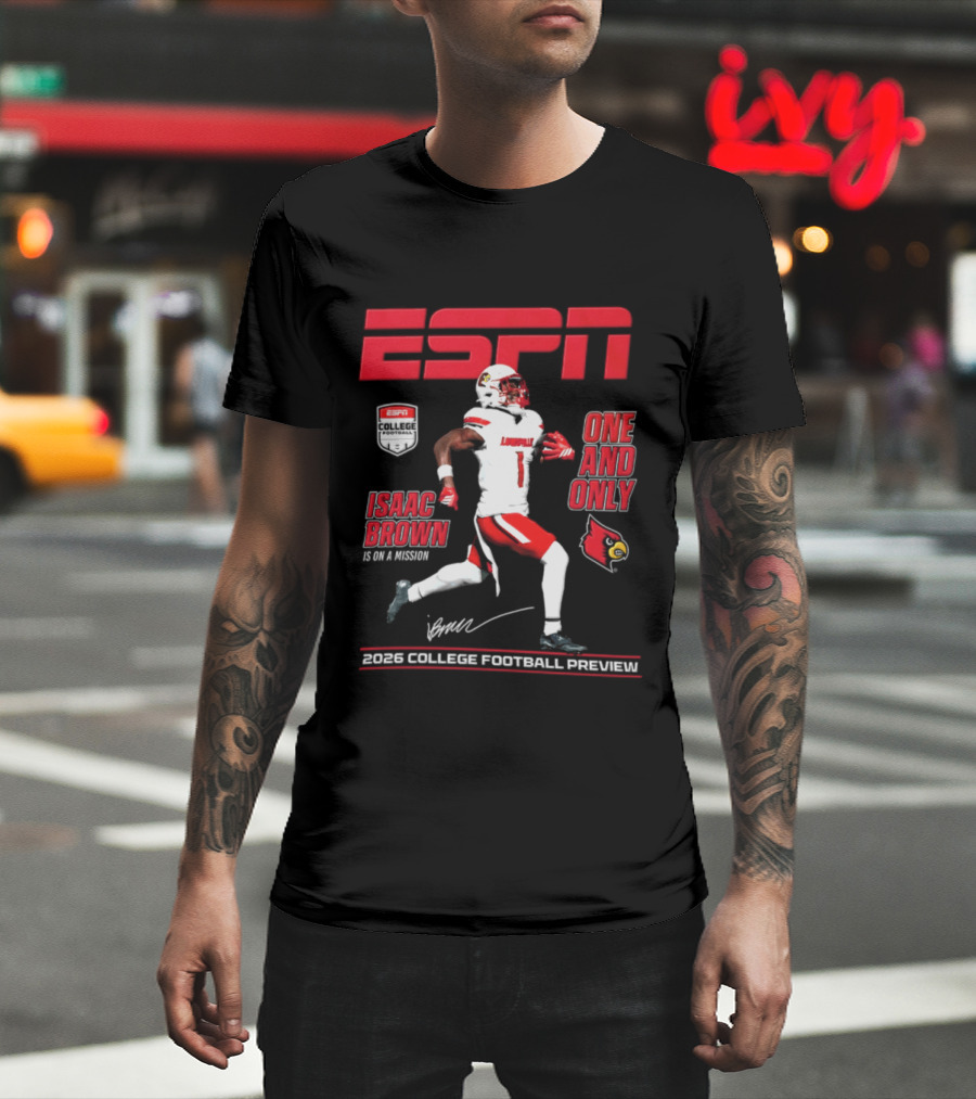 ESPN Isaac Brown Louisville Cardinals One And Only 2026 College Football Preview T-Shirt