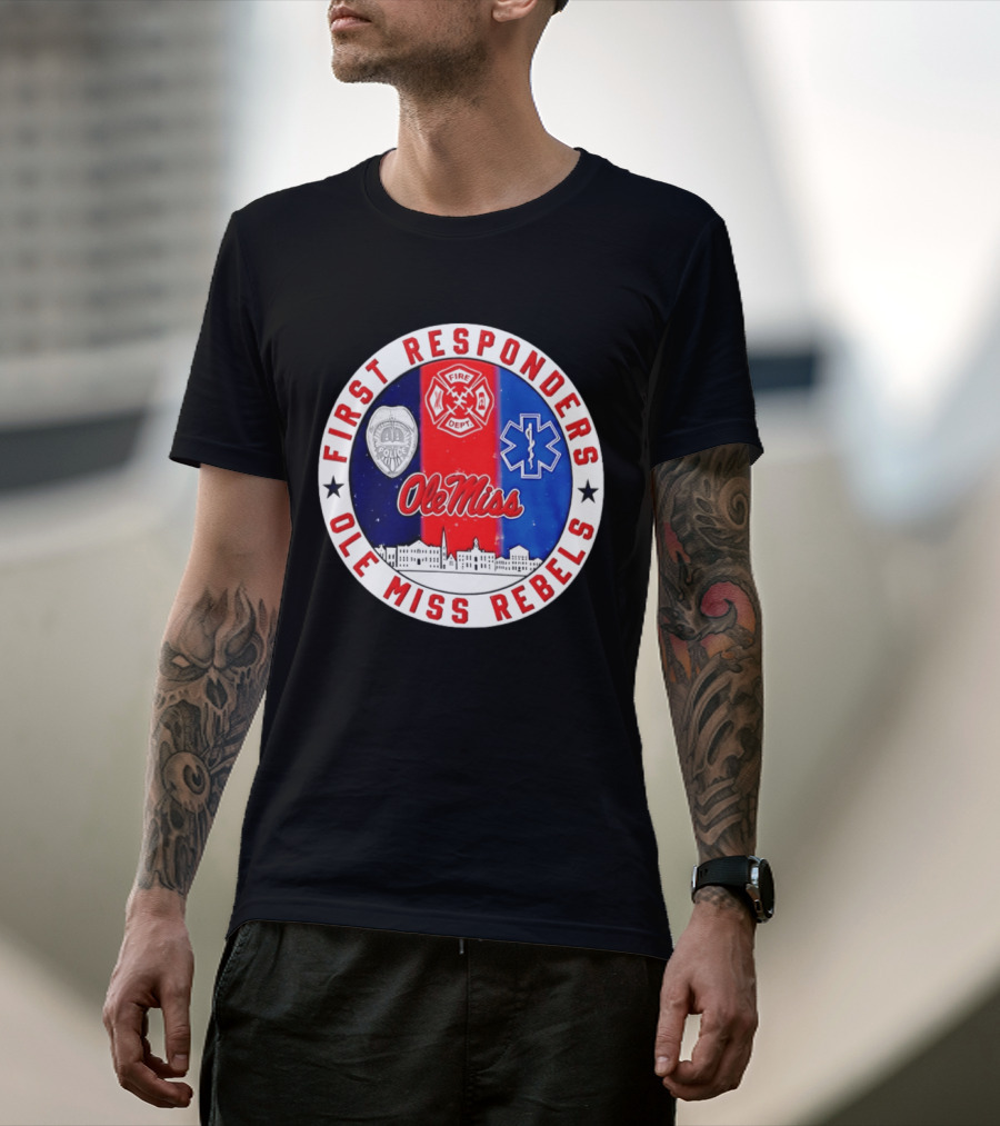 Ole Miss Rebels First Responders Police Fire Dept EMS 2026 T-Shirt