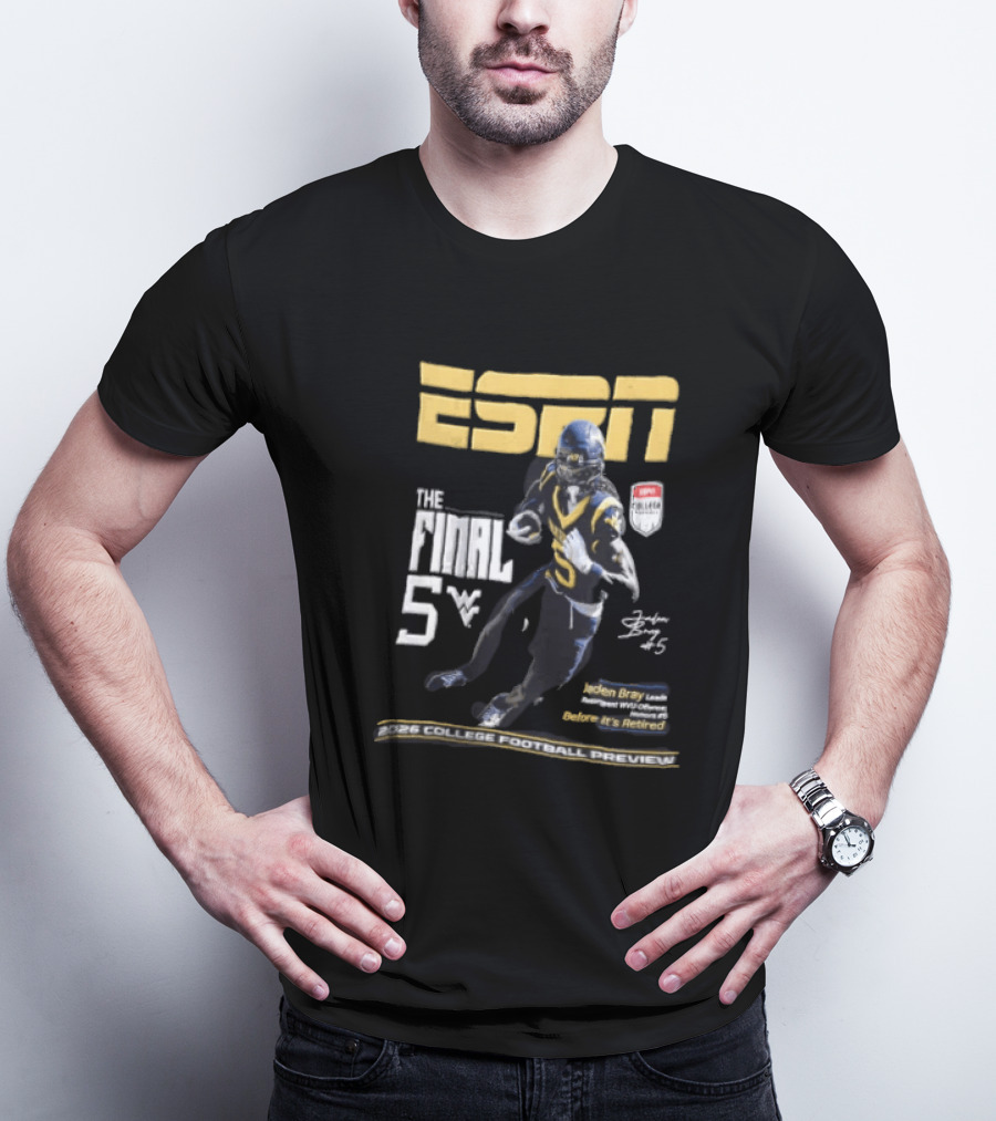 ESPN Jaden Bray 2026 College Football Preview Retired Number 5 T-Shirt