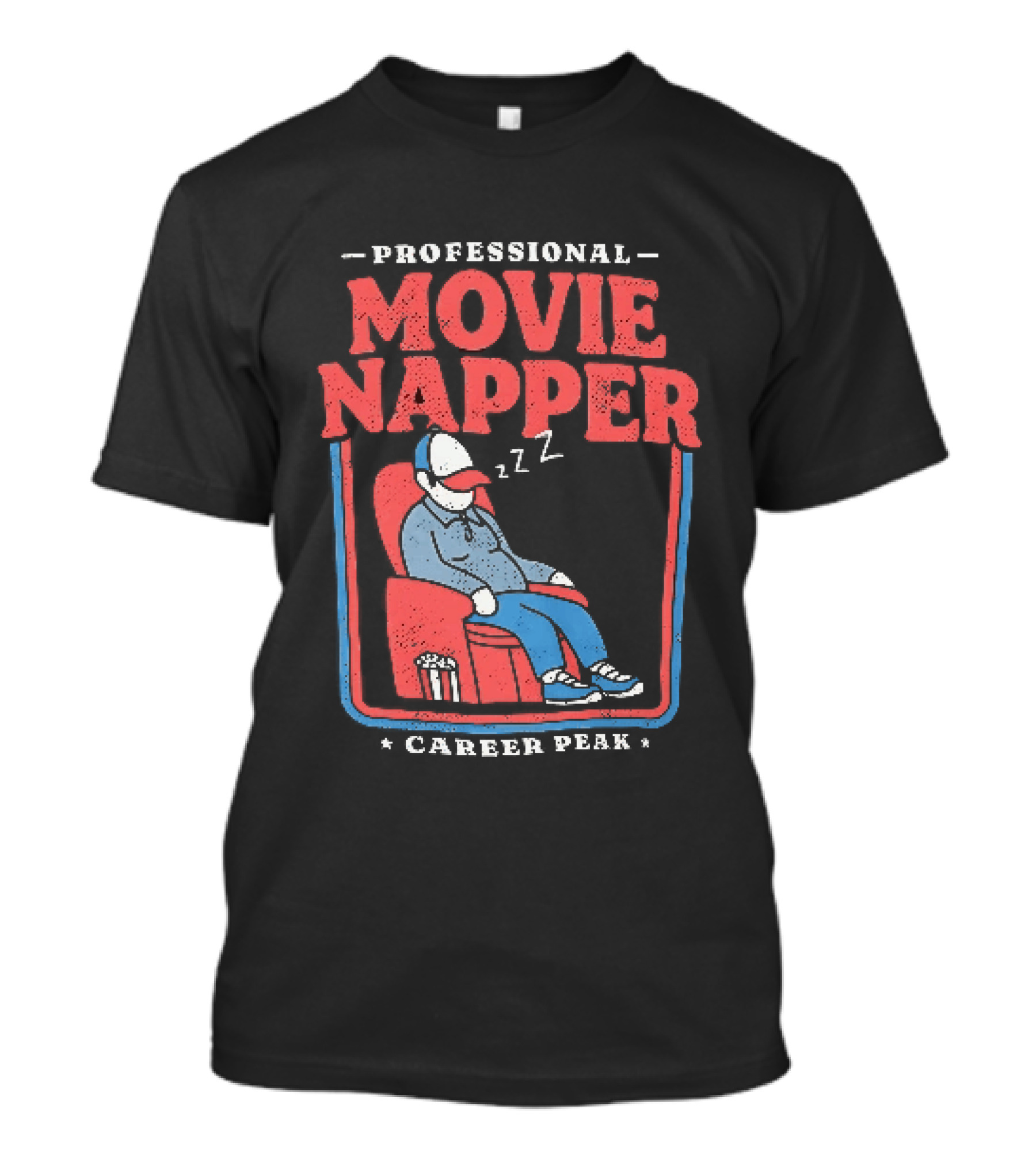 Professional Movie Napper Career Peak Experienced At Falling Asleep During Movies Zzz T-Shirt