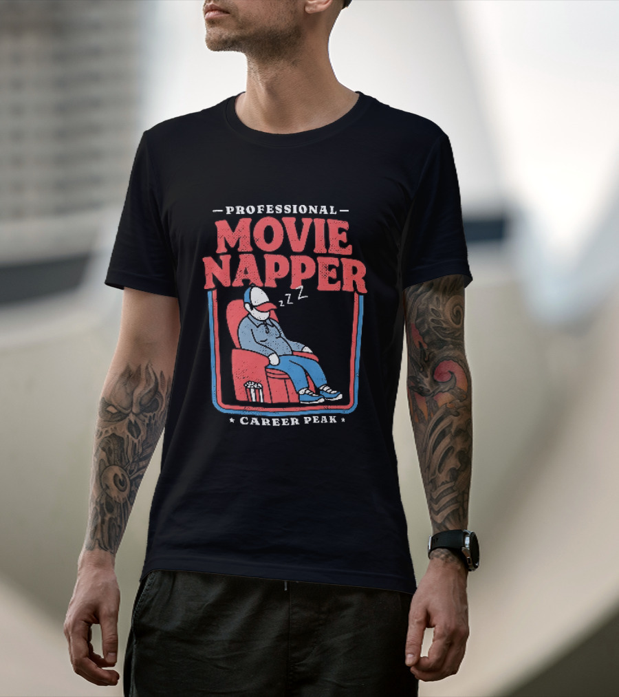 Professional Movie Napper Career Peak Experienced At Falling Asleep During Movies Zzz T-Shirt
