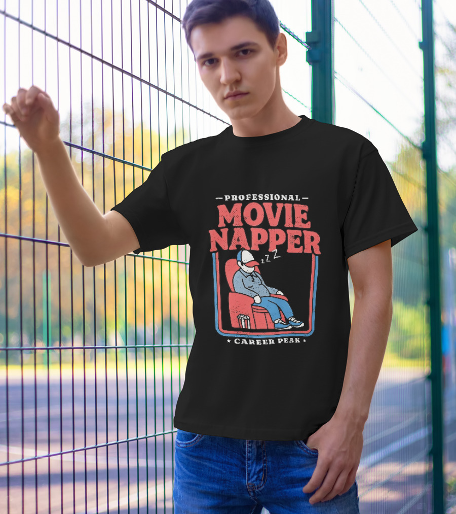 Professional Movie Napper Career Peak Experienced At Falling Asleep During Movies Zzz T-Shirt