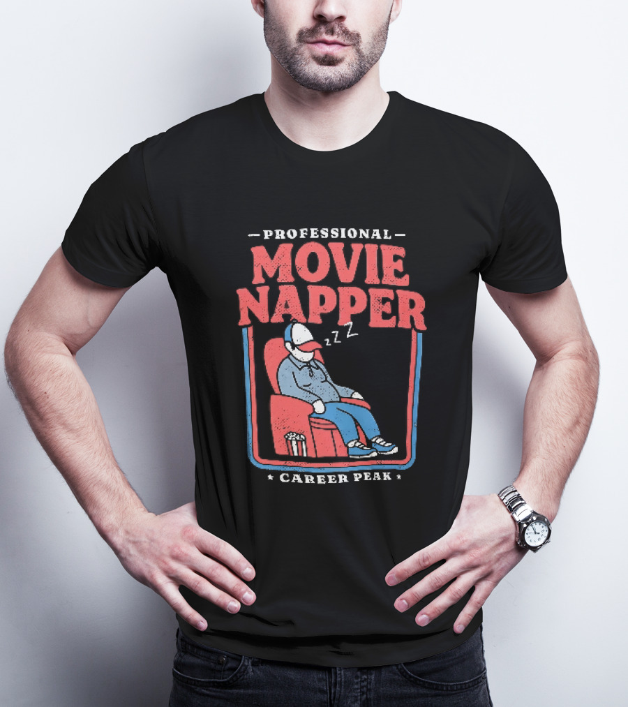 Professional Movie Napper Career Peak Experienced At Falling Asleep During Movies Zzz T-Shirt