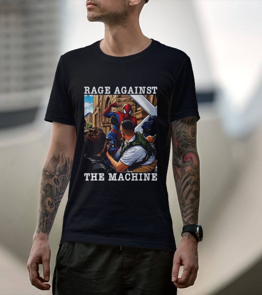 Rage Against The Machine Spider Man Bold Street Art Scene T-Shirt