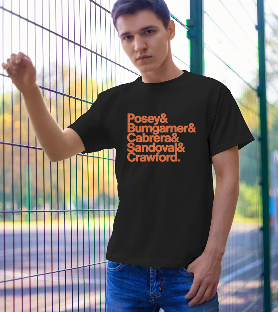 San Francisco Giants Posey Bumgarner Cabrera Sandoval Crawford Legends T-Shirt