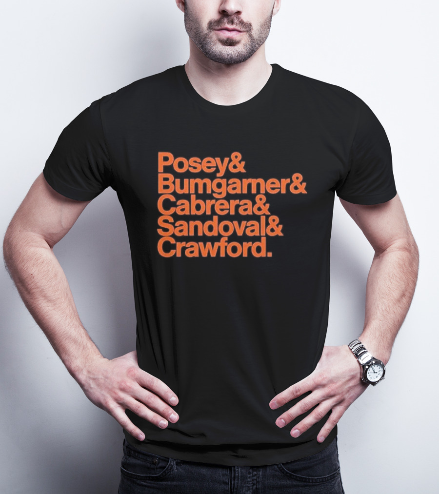 San Francisco Giants Posey Bumgarner Cabrera Sandoval Crawford Legends T-Shirt