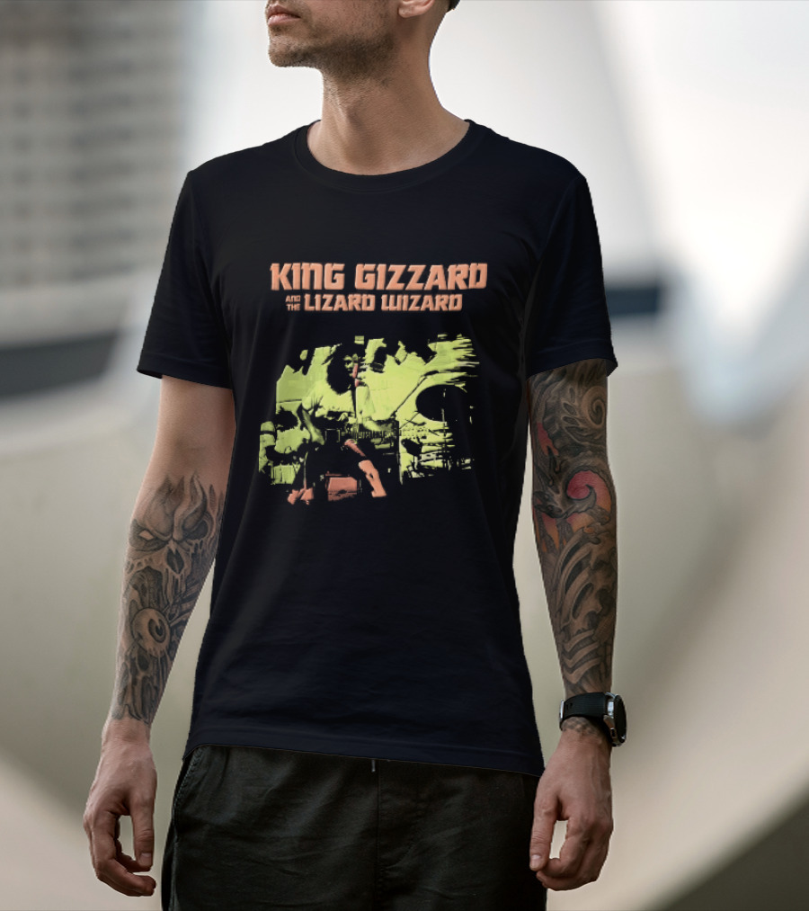 King Gizzard And The Lizard Wizard Live Stage Performance Green Yellow Abstract T-Shirt