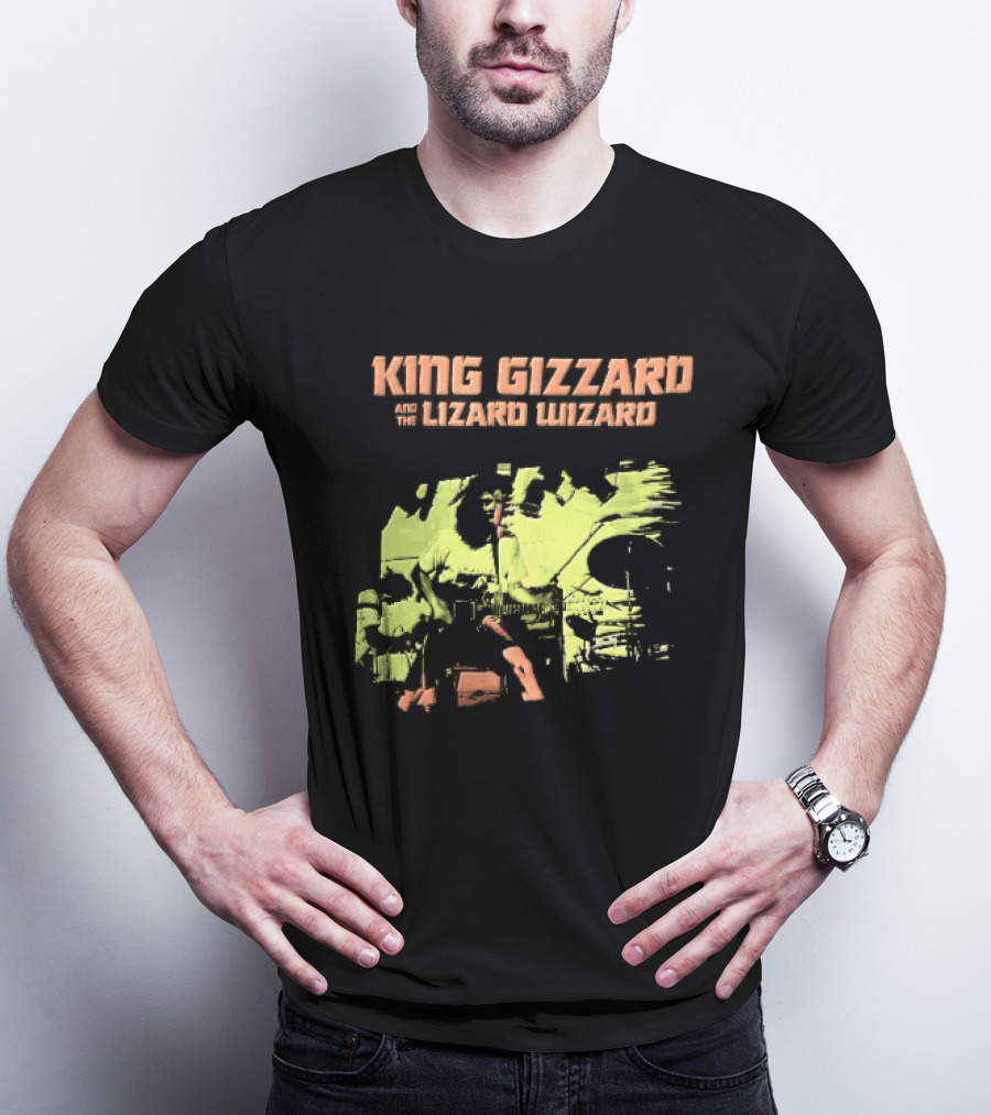 King Gizzard And The Lizard Wizard Live Stage Performance Green Yellow Abstract T-Shirt