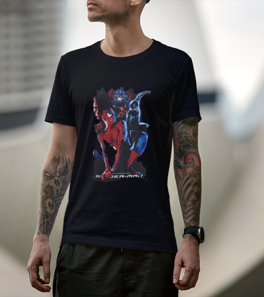 Tobey Maguire Spider Man 3 Red Black Suit Superhero Collage T-Shirt