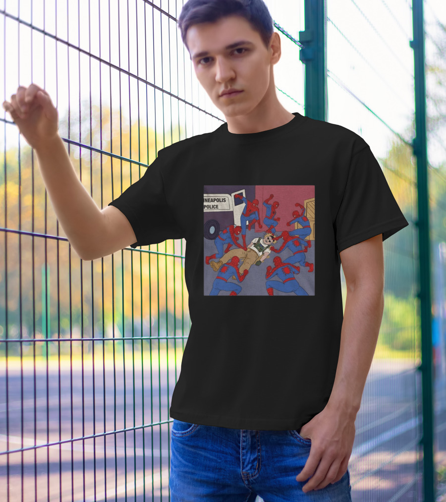 Spider Man How To Fight Fascism Neapolis Police Scene T-Shirt