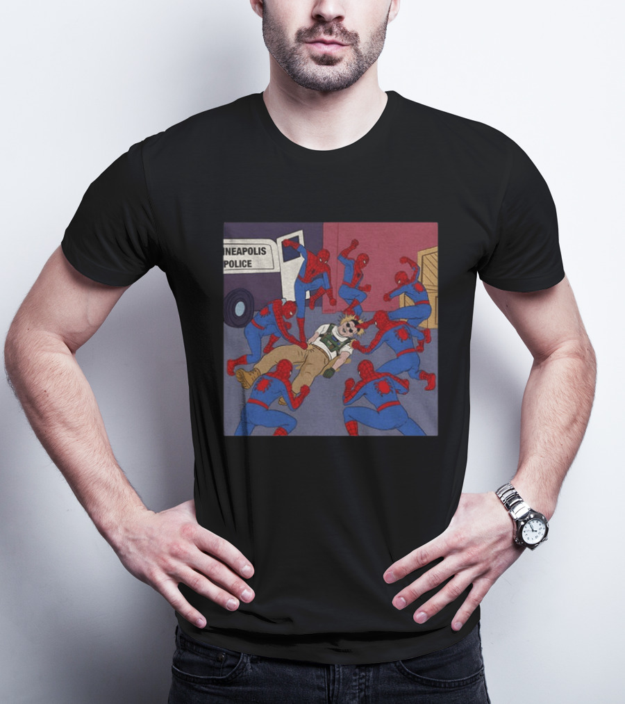 Spider Man How To Fight Fascism Neapolis Police Scene T-Shirt