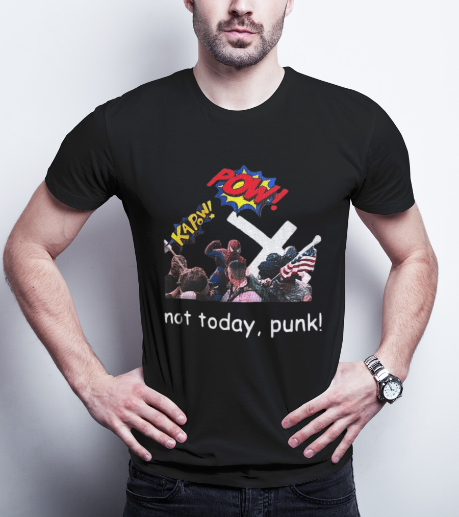 Spider Man Marvel Hero Anti Racist POW Kapow Not Today Punk T-Shirt