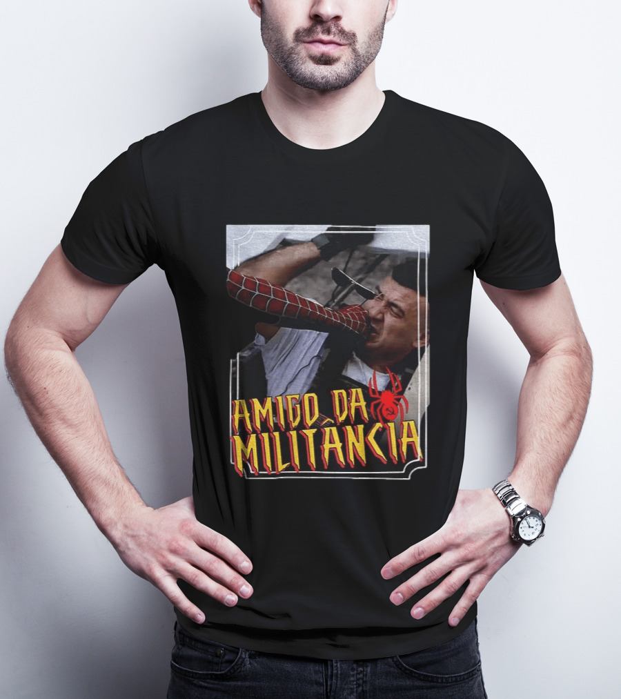 Amigo Da Militância Spider Man Punching T-Shirt