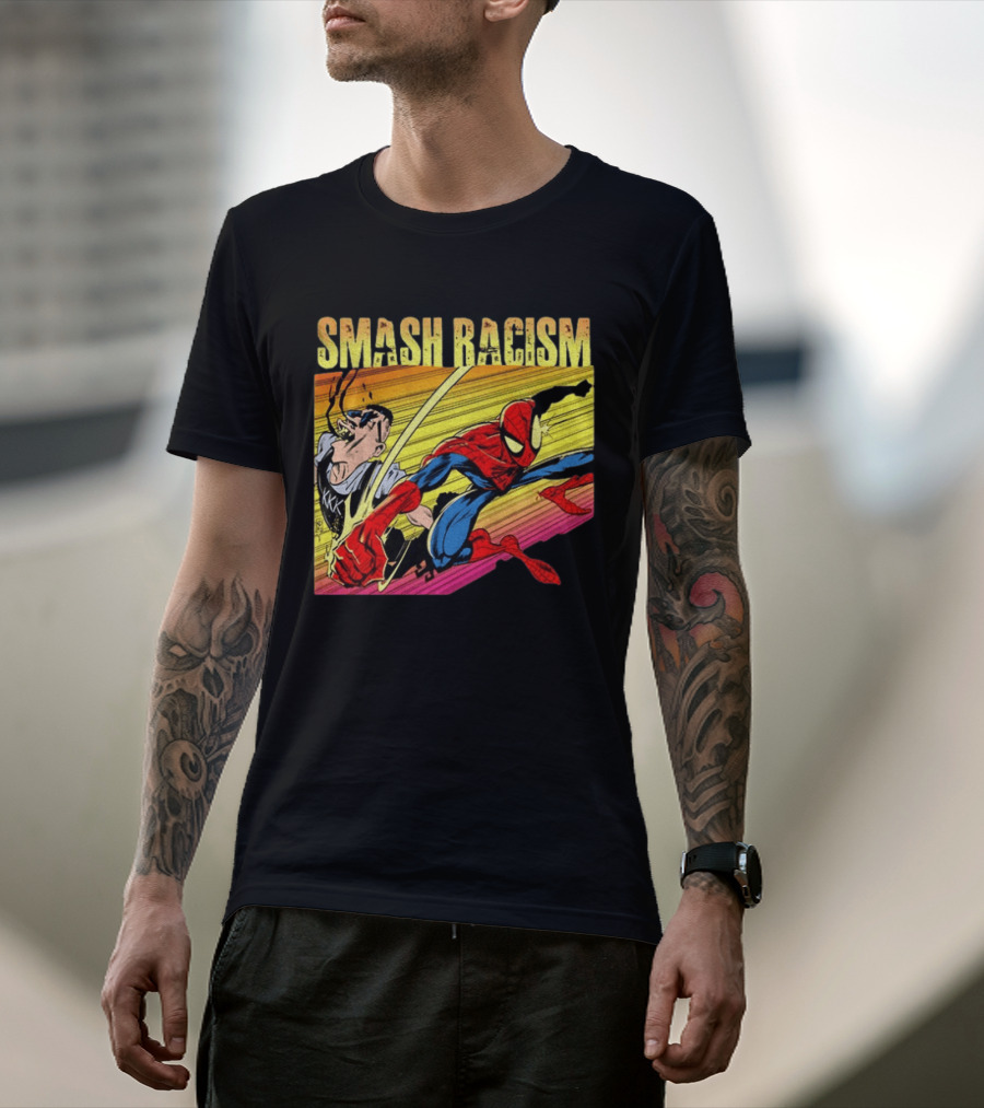 Spider Man Smash Racism Comic Protest Message T-Shirt
