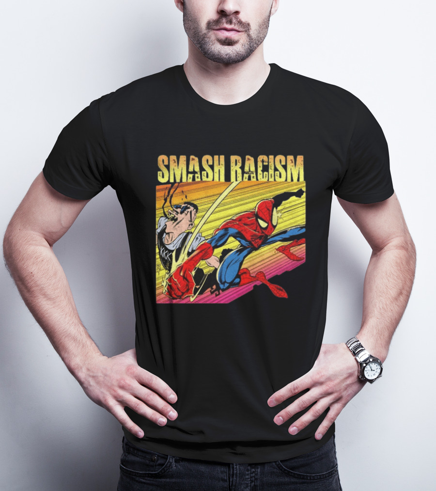 Spider Man Smash Racism Comic Protest Message T-Shirt