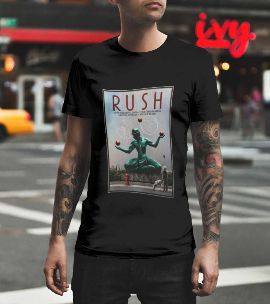 RUSH Fifty Something Tour Little Caesars Arena Detroit Michigan August 26 & 28 2026 T-Shirt