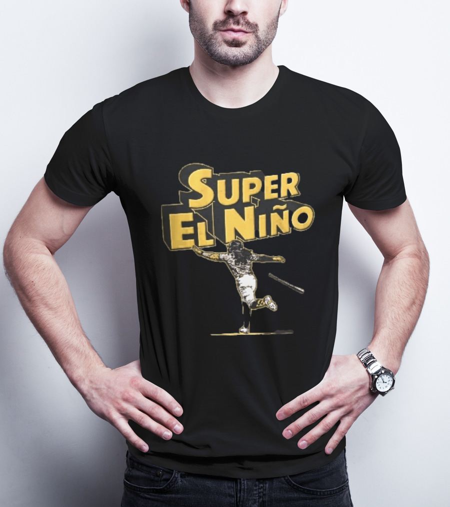 Super El Nino Baseball Player Celebrating Bat Flip Victory T-Shirt