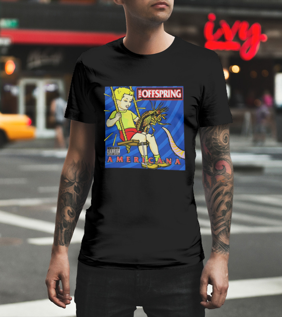 The Offspring Americana Album Cover Kid Holding Lobster Tentacle Explicit Content T-Shirt
