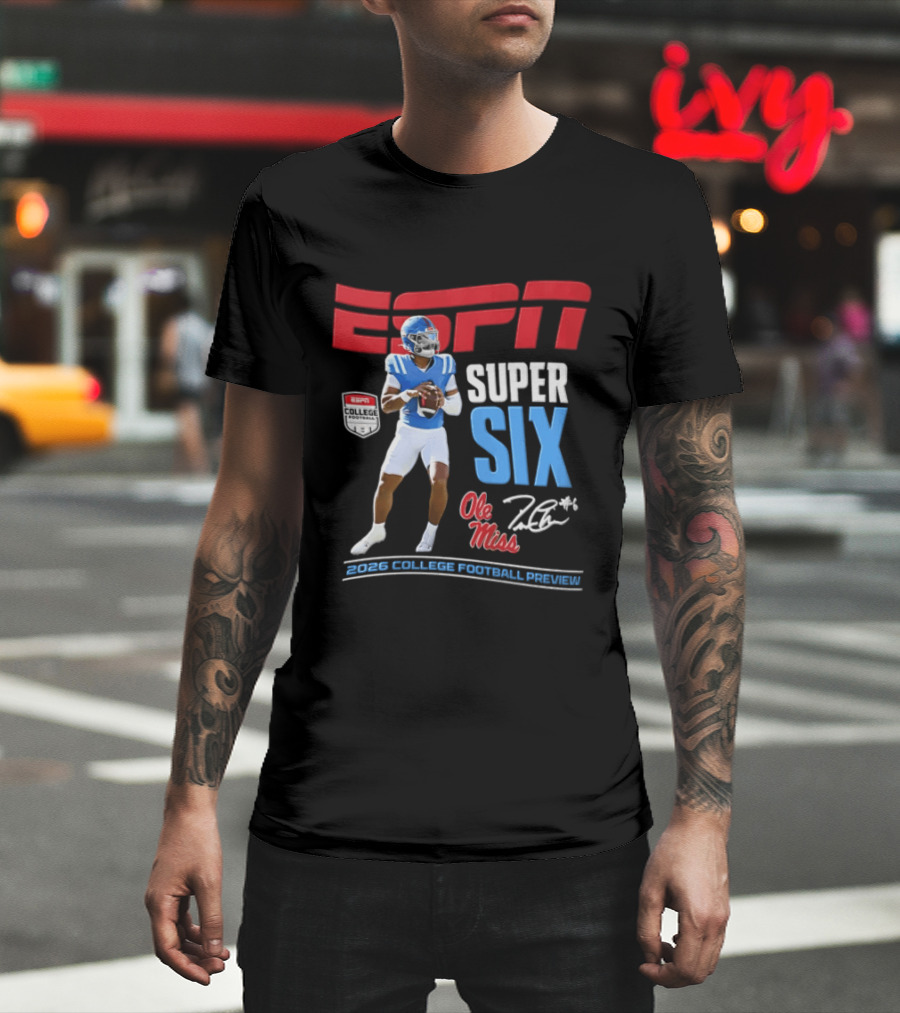 ESPN Super Six Ole Miss 2026 College Football Preview T-Shirt