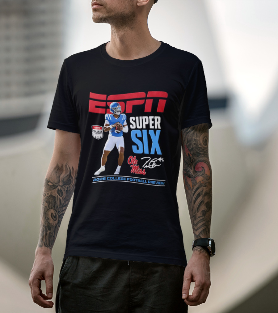 ESPN Super Six Ole Miss 2026 College Football Preview T-Shirt