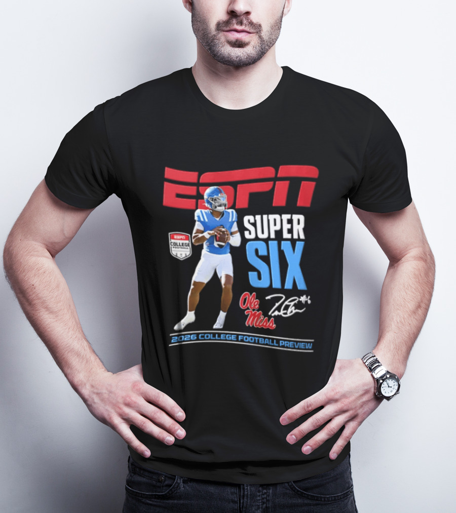 ESPN Super Six Ole Miss 2026 College Football Preview T-Shirt