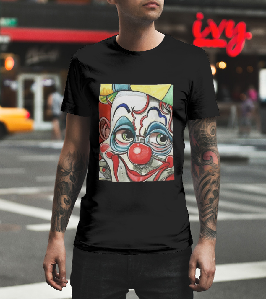 Viktor Clown With Red Nose And Green Eyes Caricature Painting T-Shirt