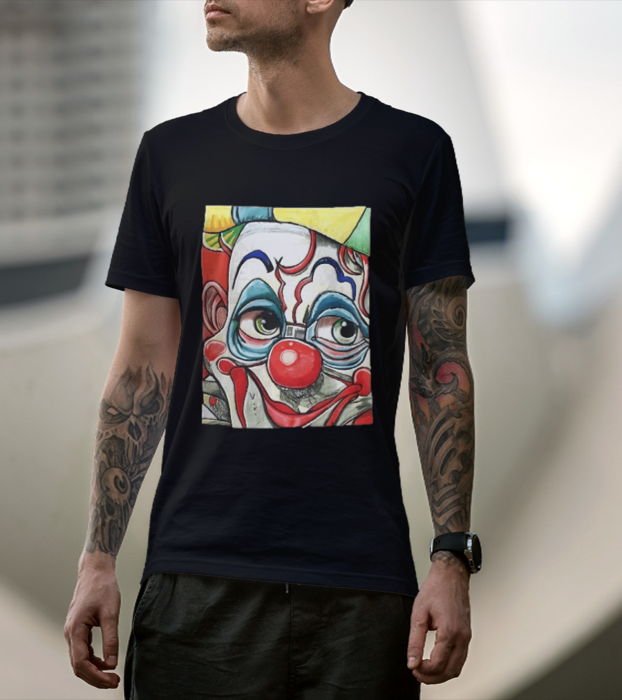 Viktor Clown With Red Nose And Green Eyes Caricature Painting T-Shirt