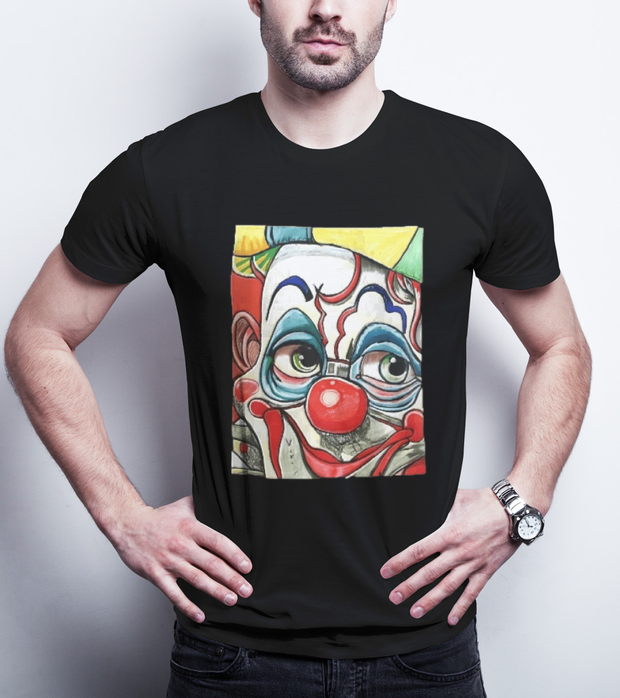 Viktor Clown With Red Nose And Green Eyes Caricature Painting T-Shirt