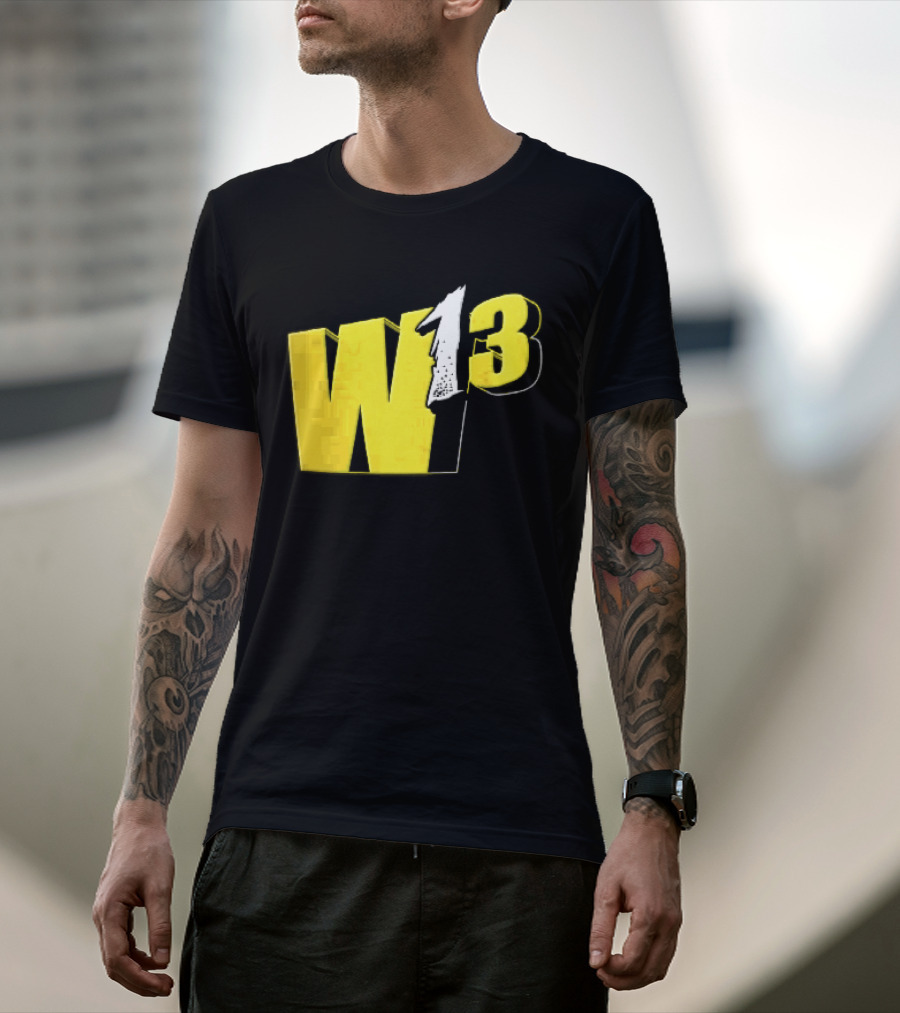 W13 Yellow 3D Bold Number T-Shirt