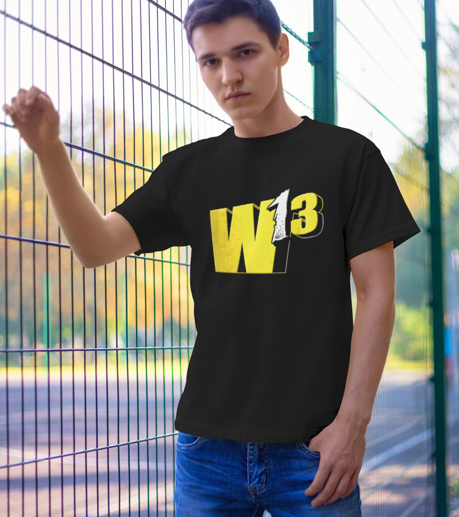W13 Yellow 3D Bold Number T-Shirt
