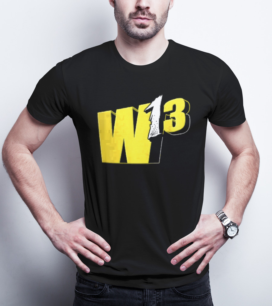 W13 Yellow 3D Bold Number T-Shirt