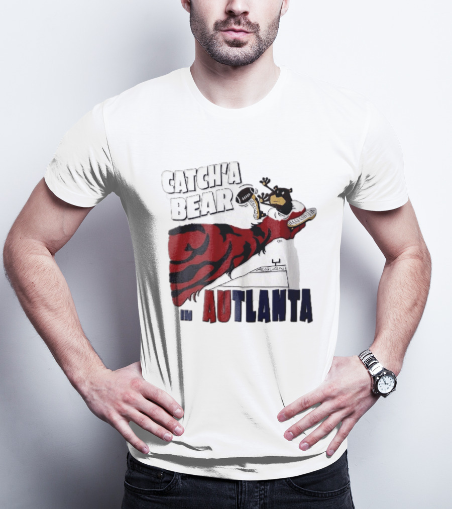 Catch A Bear Auburn Tigers Autlanta Football Cartoon T-Shirt