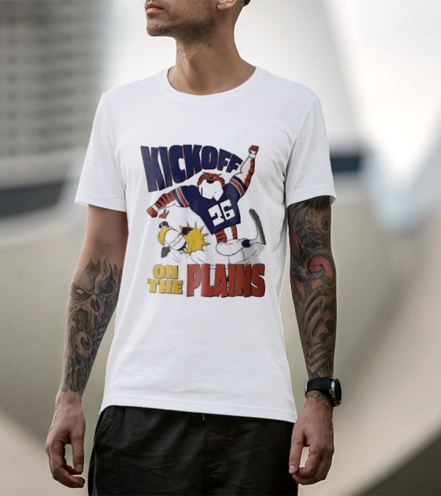 Kickoff On The Plains Auburn Tigers Southern Miss Cartoon Kicking Eagle T-Shirt