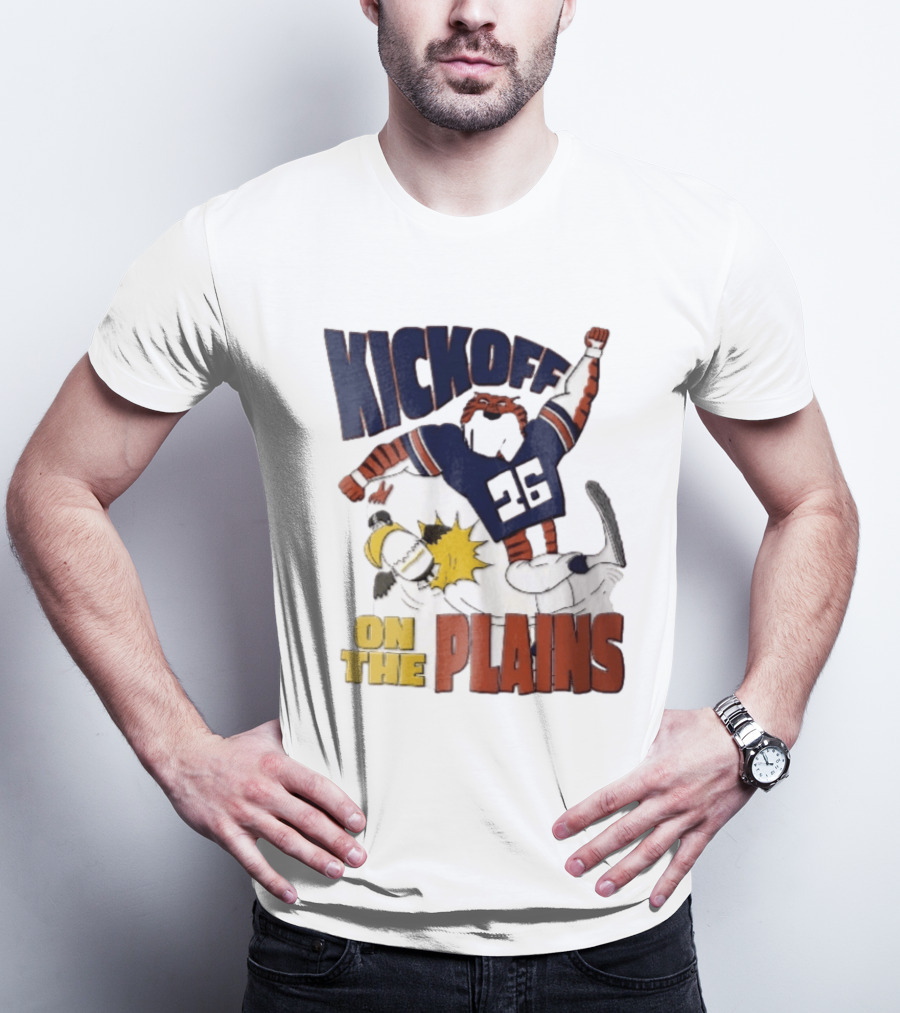Kickoff On The Plains Auburn Tigers Southern Miss Cartoon Kicking Eagle T-Shirt