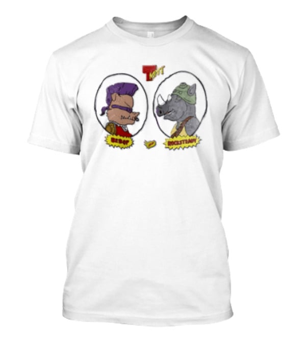 Bebop Rocksteady TMNT Vintage Cartoon Characters T-Shirt